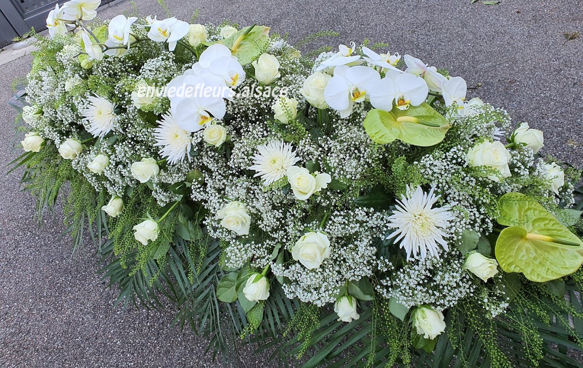 Gerbe allongée elegance avec orchidées - Envie de Fleurs